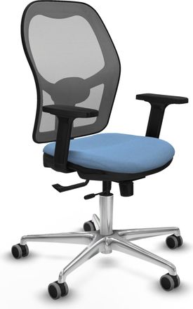 Piqueras y Crespo Jorquera Remote-Arbeitsstuhl mit 2D-Armen, h&ouml;henverstellbare Lendenwirbelst&uuml;tze, ausgestattet mit Syncro/Traslack und injiziertem Schaumstoff, Grau/Hi