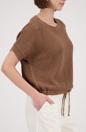 Monari Ajourpullover Pullover Basic Schmuck Regular fit mit Strasssteinen