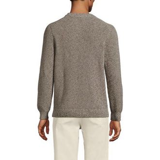 Lands End Melierter Rundhalspullover DRIFTER, Herren, Gr&ouml;&szlig;e:56-58 regular, Braun, by Lands End