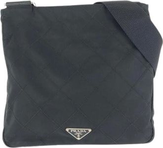 Prada Sac bandouli&egrave;re en nylon Tessuto Pre-owned - Femme - Pre-owned - Noir - Taille: ONE Size