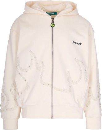 Barrow Barrow, Homme, Sweatshirts et sweats &agrave; capuche, Beige, Taille: XS SweaT-shirt zipp&eacute; avec appliqu&eacute;s