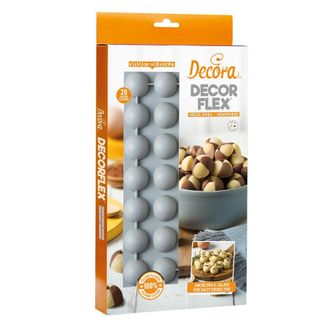 Decora 9260430 Form aus flexiblem Platinum-Silikon, hergestellt in Italien, hochwertig, mit 28 Mulden, f&uuml;r eine halbe Kugel mit &Oslash; 30 x 15 H mm, f&uuml;r s&uuml;&szlig;e und 