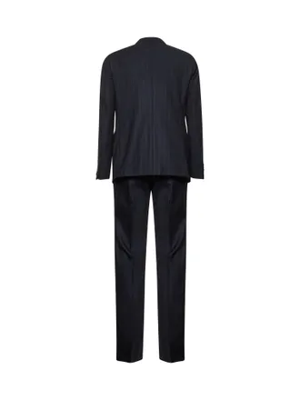 Tagliatore Mens Suit Vesuvio Pinstripe Wool Blue Virgin Suits