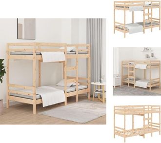 vidaXL Etagenbett ohne Matratze 90x200 cm Massivholz Kiefer - Holzbett - Etagenbett - Doppelbett - Jugendzimmer - Schlafraum