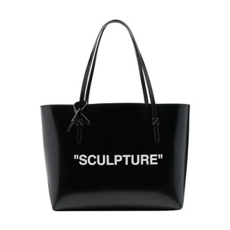 Off-white Femme, Sacs, Noir, Taille: ONE Size Brushed Leather Tote Bag