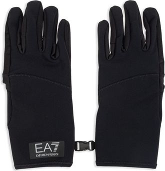 Emporio Armani Handschuhe mit Logo-Print - Schwarz