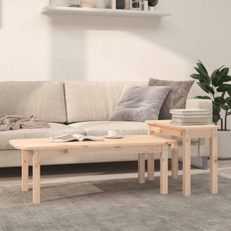vidaXL 2-tlg. Couchtisch-Set Massivholz Kiefer - Vidaxl