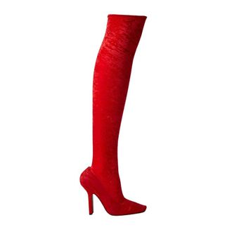 VETEMENTS Boomerang Samt Otk Stiefel - - Shoes - Damen - Rot - 40 EU