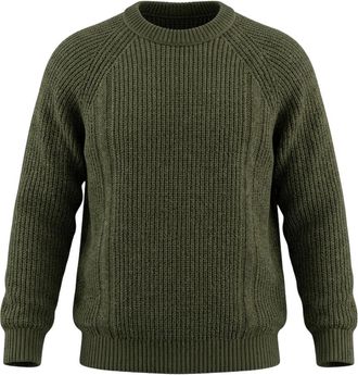 Ten c Ashihei Tricot Laine - Pull Oversize - Homme - Pulls - Vert - Taille: XL