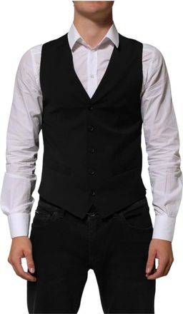 Dolce & Gabbana Homme, Costumes, Noir, Taille: XS Vest