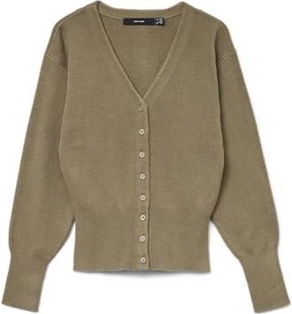 Vero Moda Ls V-Neck Vmsaba Cardigan &agrave; col en V, Bleu Sarcelle, M Femme