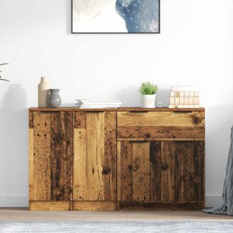 vidaXL vidaXL Buffet avec tiroir 3 pcs Bois Ancien Bois ding&eacute;nierie