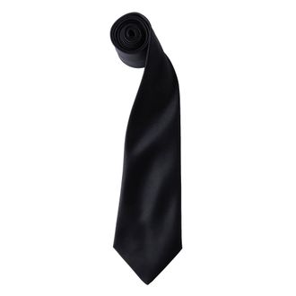 Premier Colours Herren Satin Clip Krawatte (2er Pack) (Schwarz)