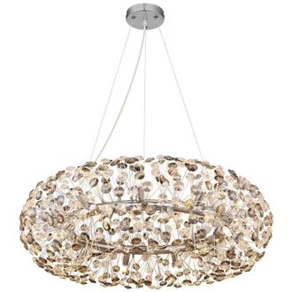 Globo Lighting Lampe suspendue pour salle &agrave; manger, luminaire suspendu LED 20 flammes, cristal fum&eacute; transparent G9
