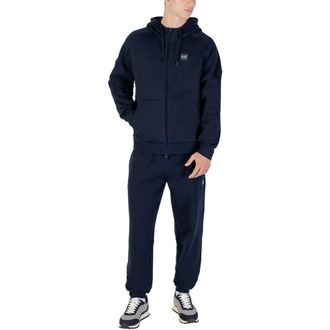 Emporio Armani Emporio Armani Trainingsanzug, Marineblaues Sportset mit Kapuze und Rei&szlig;verschluss, Sweatshirt und Hose mit Logo, marineblau, Small