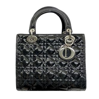 Dior Black Patent Leather Medium Lady Dior