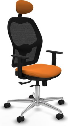 Piqueras y Crespo Schreibtischstuhl mit 1D-Armen, h&ouml;henverstellbare Lendenwirbelst&uuml;tze und festes Kopfteil, ausgestattet mit Syncro/Traslack und injiziertem Schaumstoff