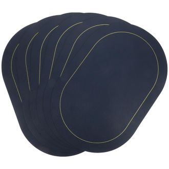 NUOBESTY 6 St&uuml;ck Dekorative Hitzebest&auml;ndige Tischsets aus PU Leder Wasserabweisende Platzsets f&uuml;r Esstisch Restaurants und Hotels Modernes Design in Blau und G