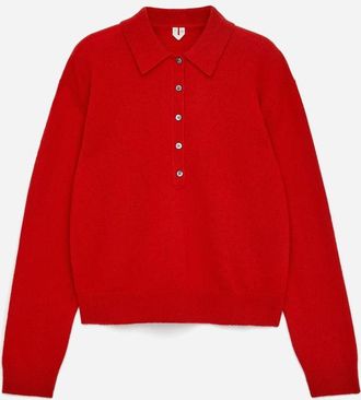 Arket Polopullover Aus Wolle -Rot