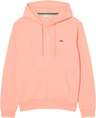 Lacoste Homme, Sweatshirts et sweats &agrave; capuche, Rose, Taille: M SweaT-shirt zipp&eacute; &agrave; capuche - corail
