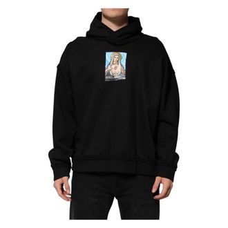 Dolce & Gabbana Kristallverzierte Schwarze Hoodie-Jacke - - Sweatshirts & Hoodies - Herren - Schwarzk - XL