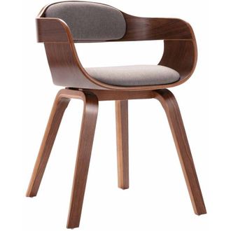 vidaXL Vidaxl - Chaise de salle &agrave; manger taupe - Bois courb&eacute; - Tissu 100% polyester - Confort optimal - Dimensions 49x51x70 cm - Capacit&eacute; 110 kg