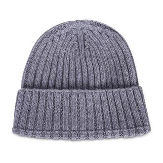 Dell'Oglio Homme, Accessoires, Gris, Taille: ONE Size Bonnet en maille c&ocirc;tel&eacute;e