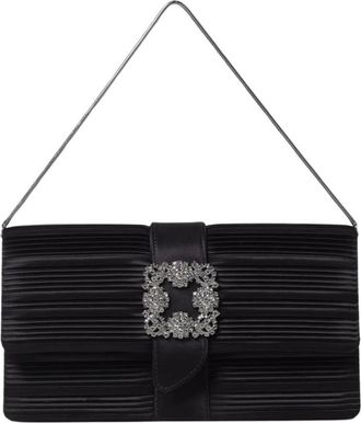 Manolo Blahnik Femme, Sacs, Noir, Taille: ONE Size Sac Pochette Bijoux Noir