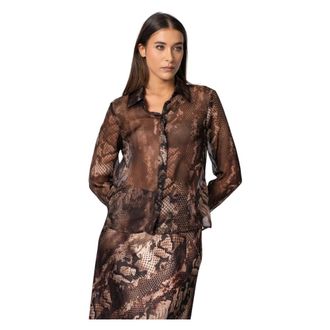 Kocca Femme, Blouses et Chemises, Brun, Taille: 40 FR Party Ready Patterned Shirt