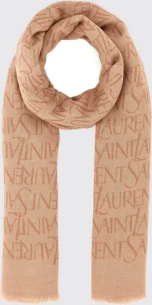 Saint Laurent &Eacute;charpe en modal et cachemire avec logo jacquard et bords frang&eacute;s