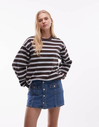 Levi's Jupe short en jean boutonn&eacute; &agrave; lavant - Bleu moyen