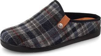 FLY FLOT Herren Ciabatta Uomo Invernale Fantasia Tartan, Sottopiede Antishock Hausschuh, blau, 40 EU