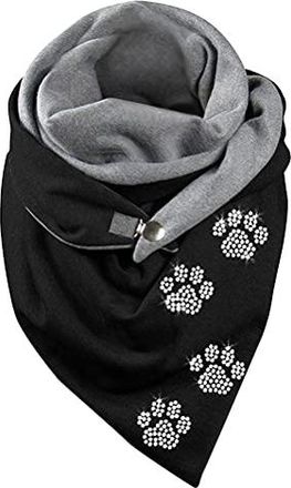 ORANDESIGNE &Eacute;charpe Femme Wrap &Eacute;charpes Ch&acirc;les Empreinte Pissenlit Automne Hiver Foulard &Eacute;charpe Chaude D&eacute;contract&eacute; Mode Chic R&eacute;tro Gris Fonc&eacute; K Taille Unique