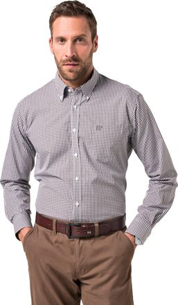 JP1880 Hemd, Business, Vichy-Karo, bis 8XL, Comfort Fit, Easycare Shirt, kaffeebraun, 6X-Large