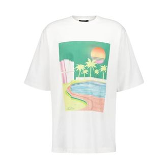 Balmain Postkarten-Print T-Shirt - - Tops - Damen - Wei&szlig; - L
