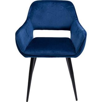 Kare Design Chaise avec accoudoirs San Francisco velours bleu p&eacute;trole Kare Design