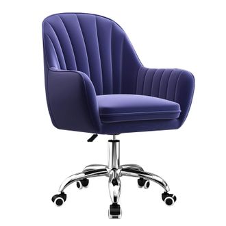 Generic Ergonomischer B&uuml;rostuhl aus Samt, h&ouml;henverstellbar, drehbar, f&uuml;r Wohnzimmer und Homeoffice, weich gepolsterte, mittelhohe R&uuml;ckenlehne, stilvoller Komf