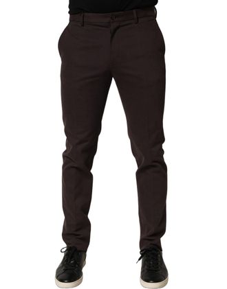 Dolce & Gabbana Cotton Skinny-Leg Dress Trousers - Brown