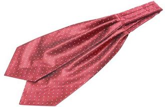 Allegra K Cravate &agrave; pois cravate Ascot cravate pour homme cravate de f&ecirc;te formelle Bordeaux Blanc Taille unique