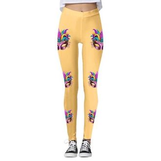 Generic Collants thermiques pour femmes, hommes, femmes, tendance, d&eacute;contract&eacute;, carnaval, imprim&eacute;, sport, leggings longs 2026, jaune, XXL