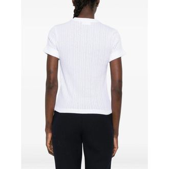 Maison Labiche Heart Appliqu&eacute; Ribbed Knit T-Shirt - White