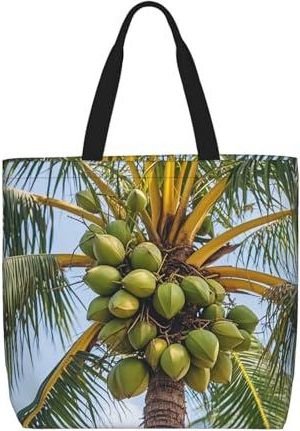 Generic Cocotier Sac Fourre Tout L&eacute;ger Tote Bag R&eacute;utilisable Sac Courses Pour Voyage Gym Quotidienne