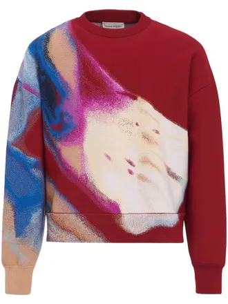 Alexander McQueen pull Luminous Flower en jacquard - Rouge