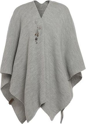 Knit Factory Jazz Poncho Tricot&eacute; - Cape Femme - Poncho r&eacute;versible Femme - Ch&acirc;le Femme - Poncho pour lAutomne et lHiver - Poncho Femme en Laine et Acrylique - Iced 