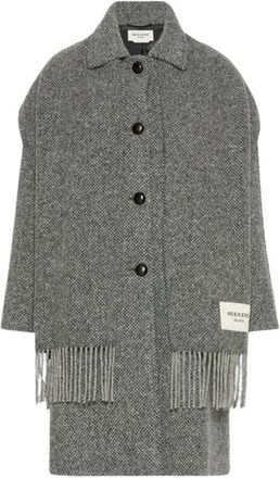Max Mara Manteau midi droit - Femme - Manteaux - Gris - Taille: 36 FR