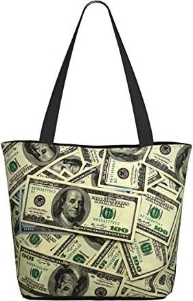 AOOEDM 100 Dollar Bills Ladies Shopping Bag 13x11x7in.Le cadeau parfait pour la Saint-Valentin.Cest de la Saint-Valentin pour maman, fille, &eacute;pouse, etc
