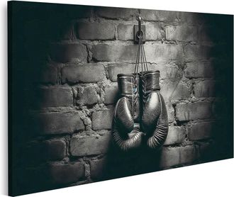Islandburner Bild auf Leinwand Boxhandschuhe an der Wand h&auml;ngend Bilder Wandbilder Poster