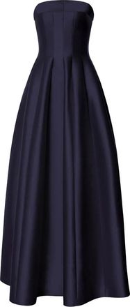 Alberta Ferretti Femme, Robes, Bleu, Taille: 38 FR Robe Bleu Nuit Sans Bretelles Plissée