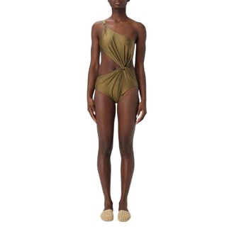 Zimmermann Femme, Maillots de bain, Vert, Taille: 34 FR Maillot de bain une pi&egrave;ce asym&eacute;trique &agrave; d&eacute;coupe nou&eacute;e