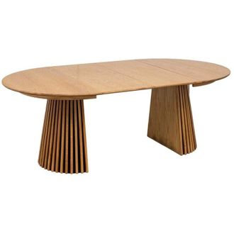 ebuy24 Ebuy24 - Table &agrave; manger Osaka avec 2 plateaux suppl&eacute;mentaires &Oslash;120-160-200cm - Placage ch&ecirc;ne - Style &eacute;l&eacute;gant et durable - 120x120-160-200cm